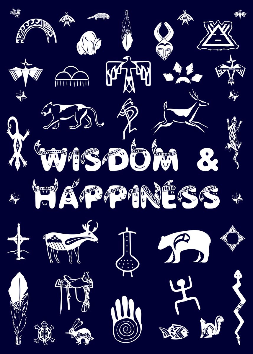 'Wisdom And Happiness' Poster, picture, metal print, paint by Art ...