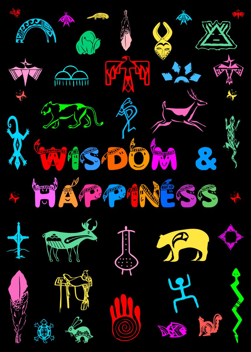 'Wisdom And Happiness' Poster, picture, metal print, paint by Art ...