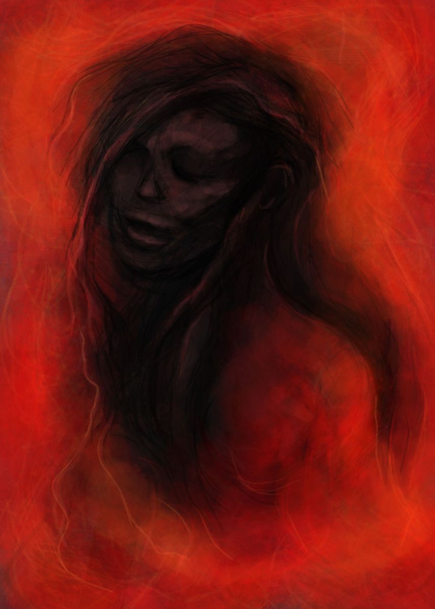 'Woman In Distress' Poster, picture, metal print, paint by Jay Borces ...