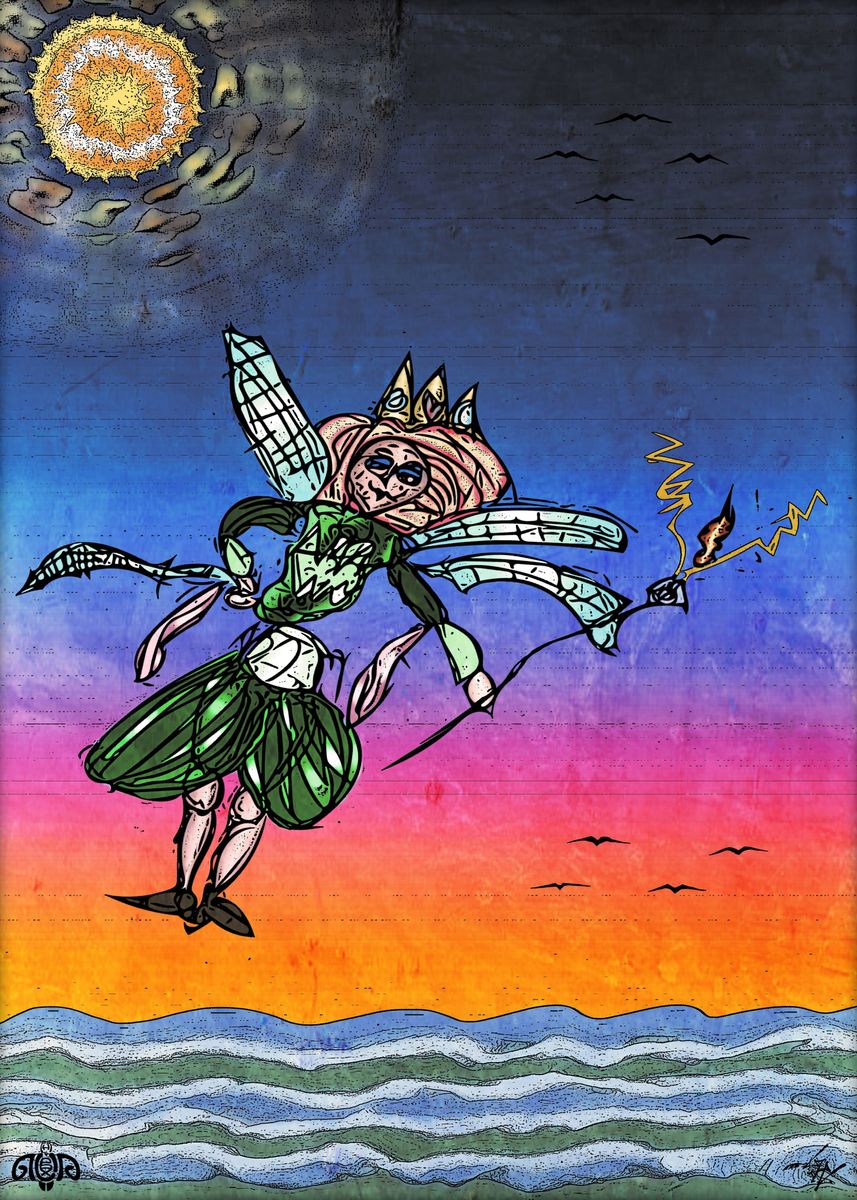 'Alias Fairy' Poster, picture, metal print, paint by Gadi Hyer | Displate