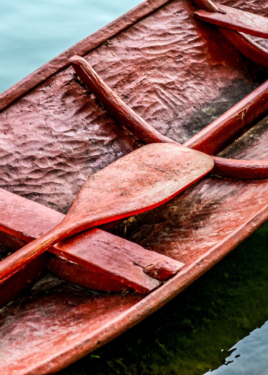 'Red Boat And Paddle' Poster, picture, metal print, paint by Art ...