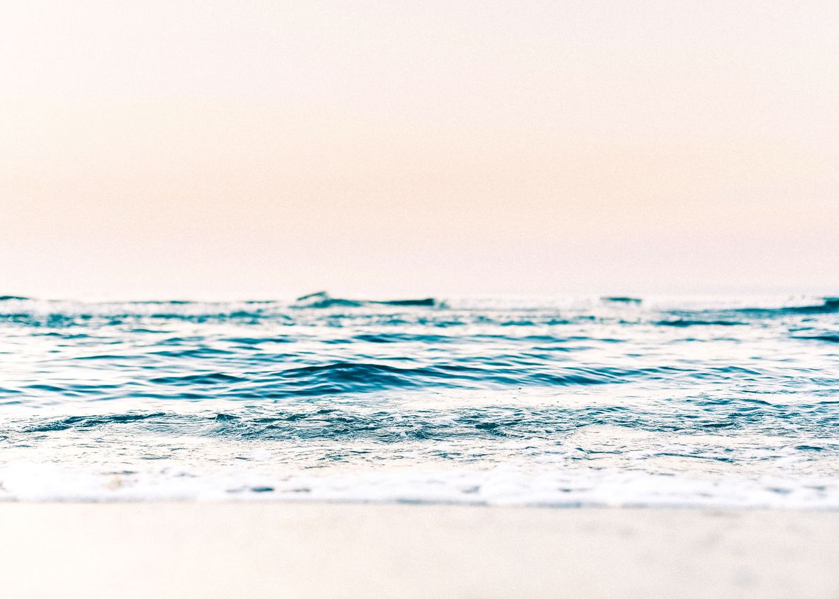 'Pink Pastel Ocean Waves' Poster by TheBlackCat Prints | Displate