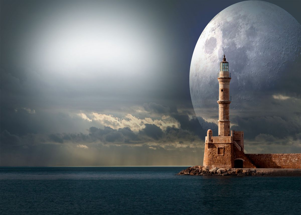 'Lighthouse Night Scene' Poster by DawoodKh | Displate