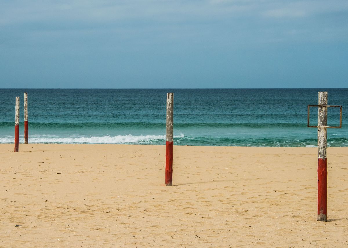 'Poles at the beach' Poster by Hennie Steyn | Displate