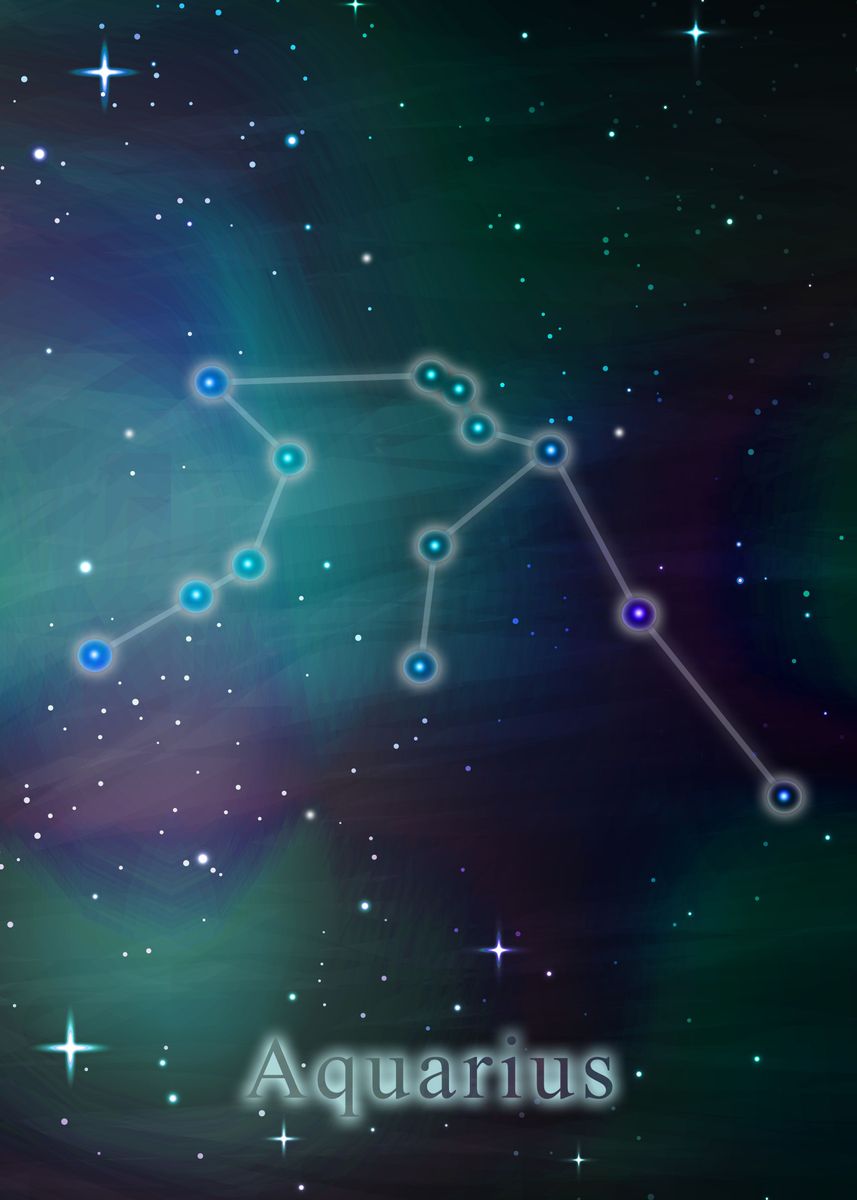 'Aquarius' Poster, picture, metal print, paint by Emily Pigou Art ...