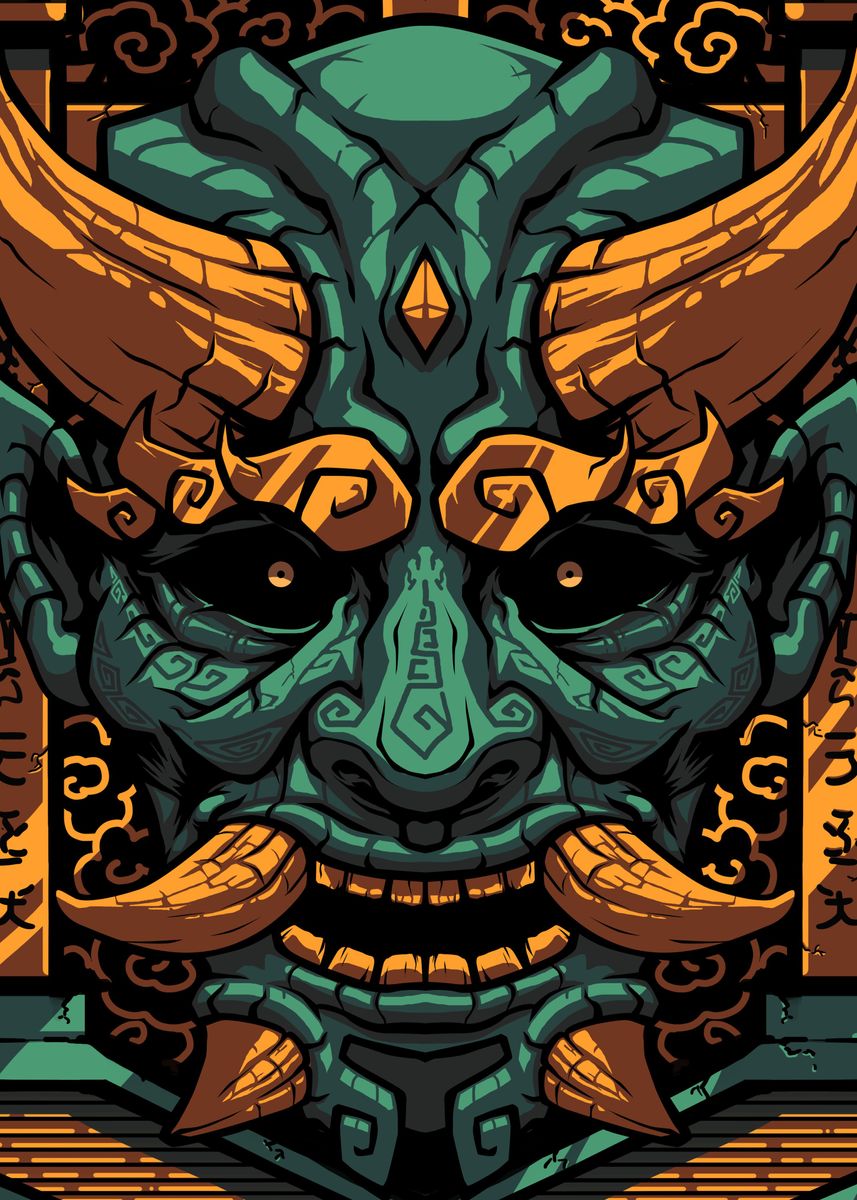 'Golden Oni' Poster by Tems Arellano | Displate