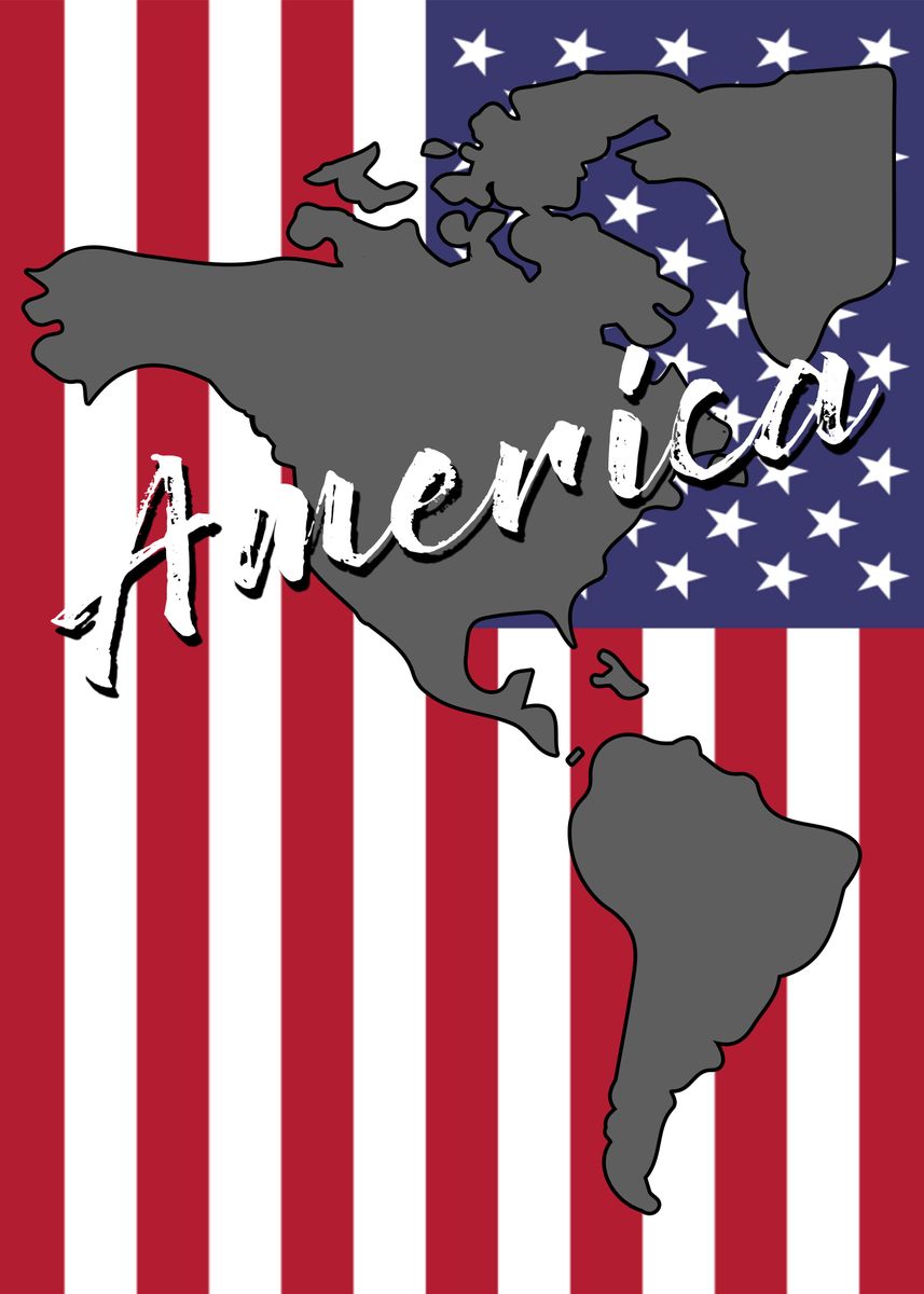 'America' Poster, picture, metal print, paint by Emily Pigou Art | Displate