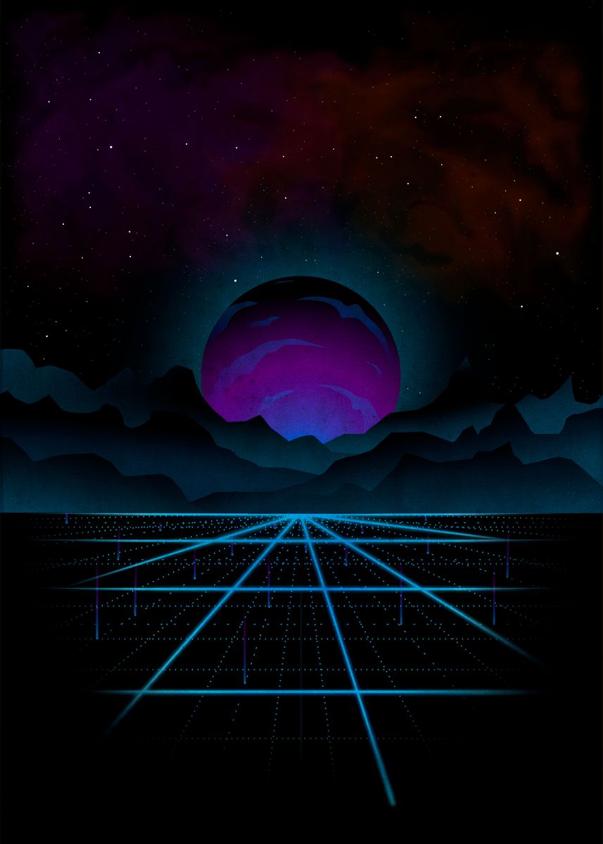 'Outrun' Poster, picture, metal print, paint by Juliusllopis | Displate