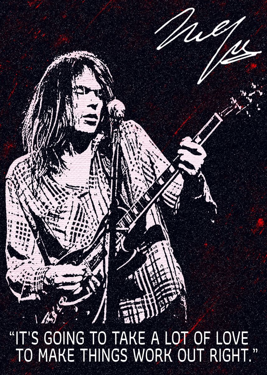 'NEIL YOUNG' Poster, picture, metal print, paint by TI KI | Displate