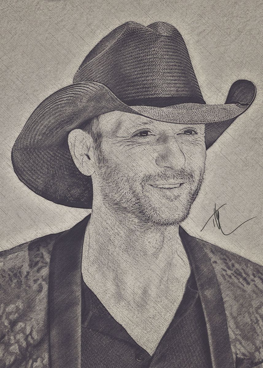 'Tim McGraw' Poster, picture, metal print, paint by John Smith | Displate
