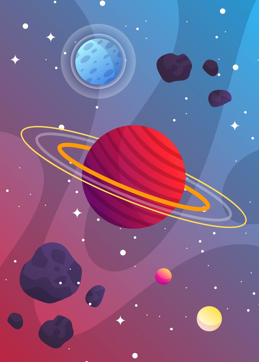 'Adventure Planets art 5' Poster, picture, metal print, paint by ...