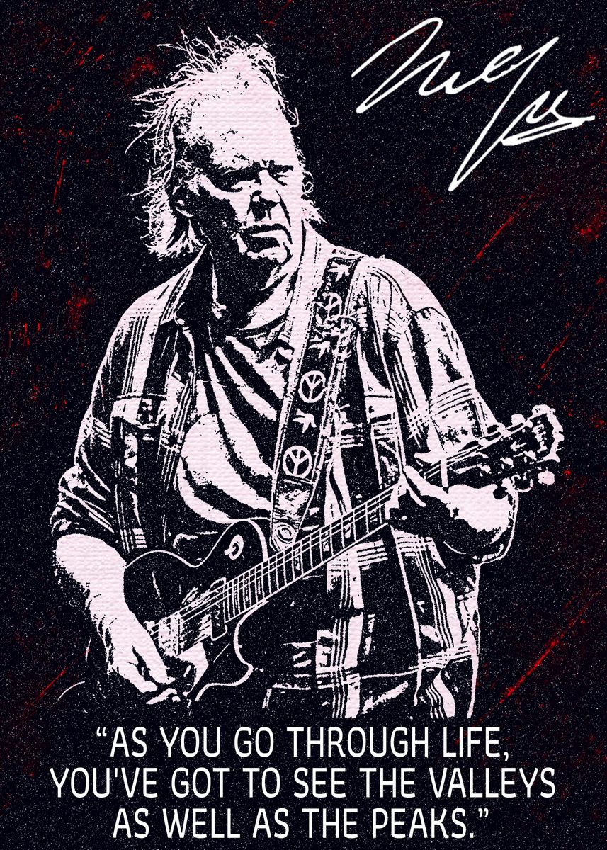 'NEIL YOUNG' Poster, picture, metal print, paint by TI KI | Displate