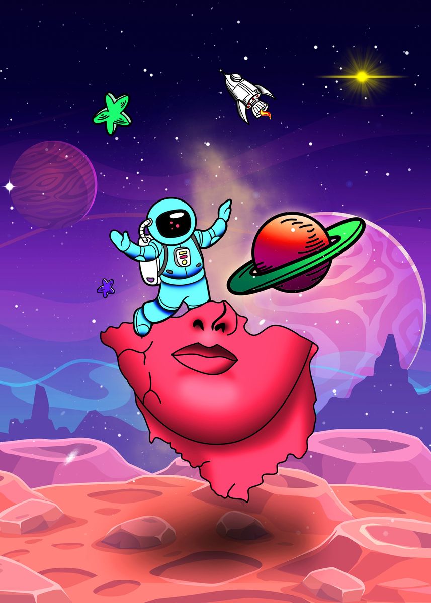 'space surreal ' Poster by MARK ASHKENAZI ART | Displate