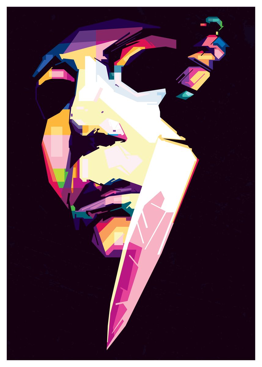 'KILLER FACE' Poster, picture, metal print, paint by Asad Asad | Displate