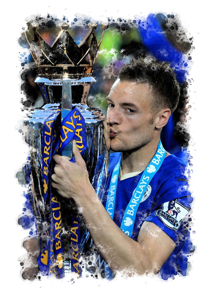 'Jamie vardy watercolor' Poster, picture, metal print, paint by Roseed ...
