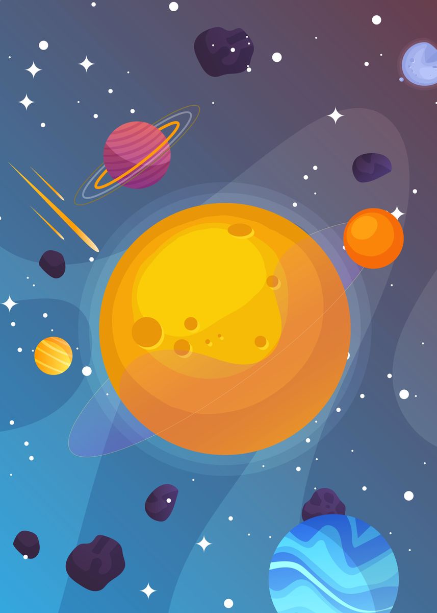 'Adventure Planets art 4' Poster, picture, metal print, paint by ...