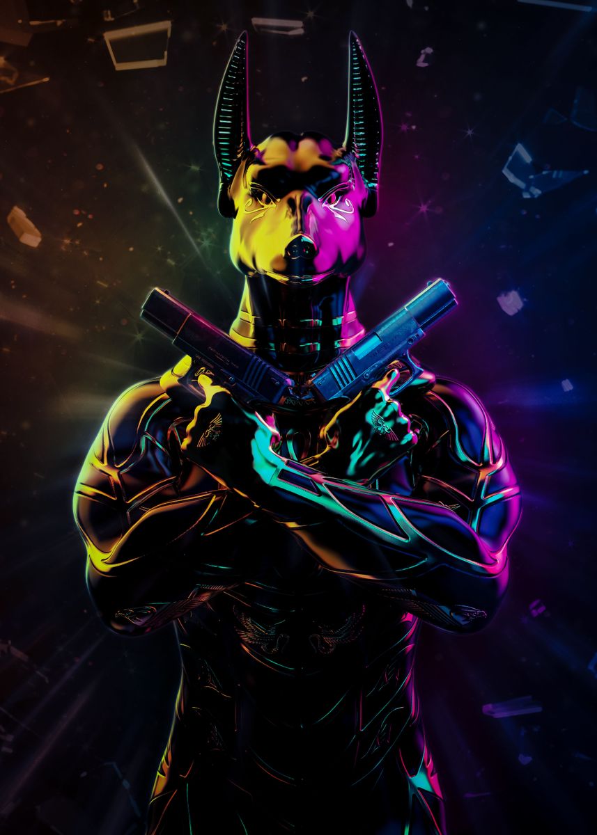 'Anubis' Poster, picture, metal print, paint by Jonathan Tred | Displate