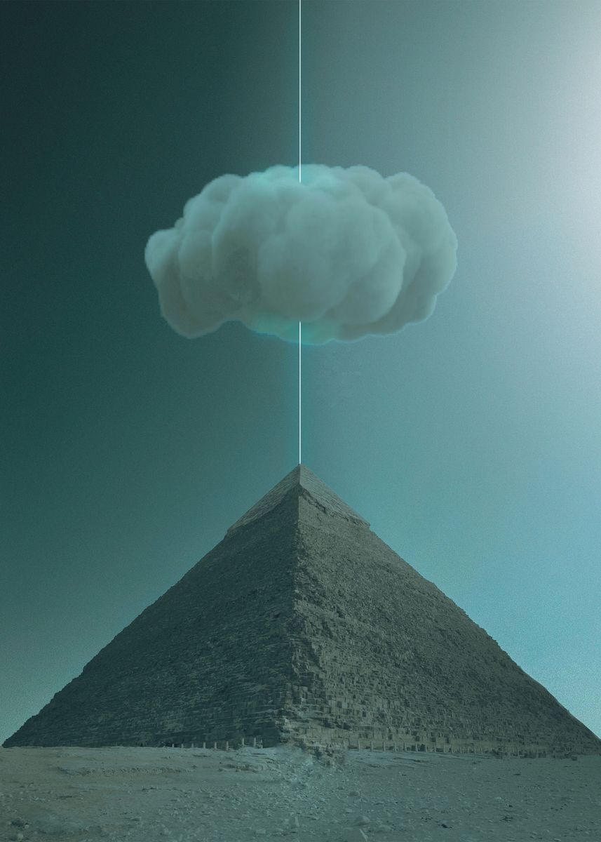 'pyramid cloud' Poster, picture, metal print, paint by Trigonal Art ...