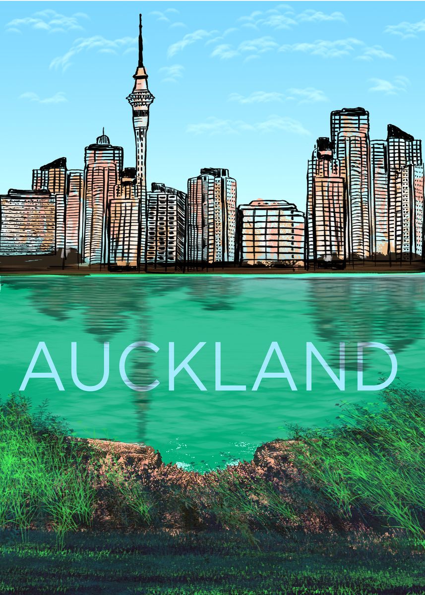 'Auckland' Poster, picture, metal print, paint by MD Shafiqul Islam ...