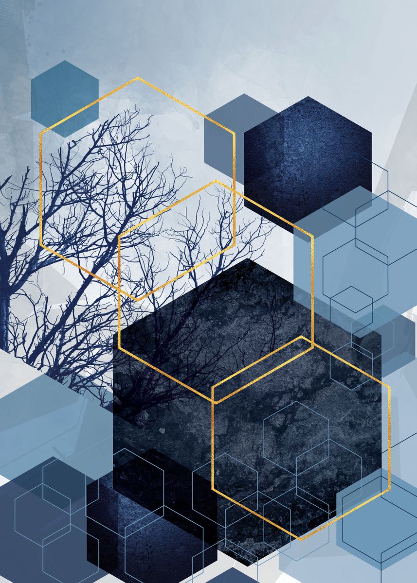 'Geo Landscape No 1' Poster, picture, metal print, paint by Urban ...