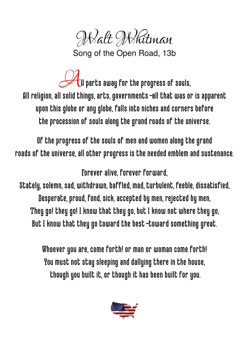 'Whitman Song Open Road 13b' Poster, picture, metal print, paint by Art ...