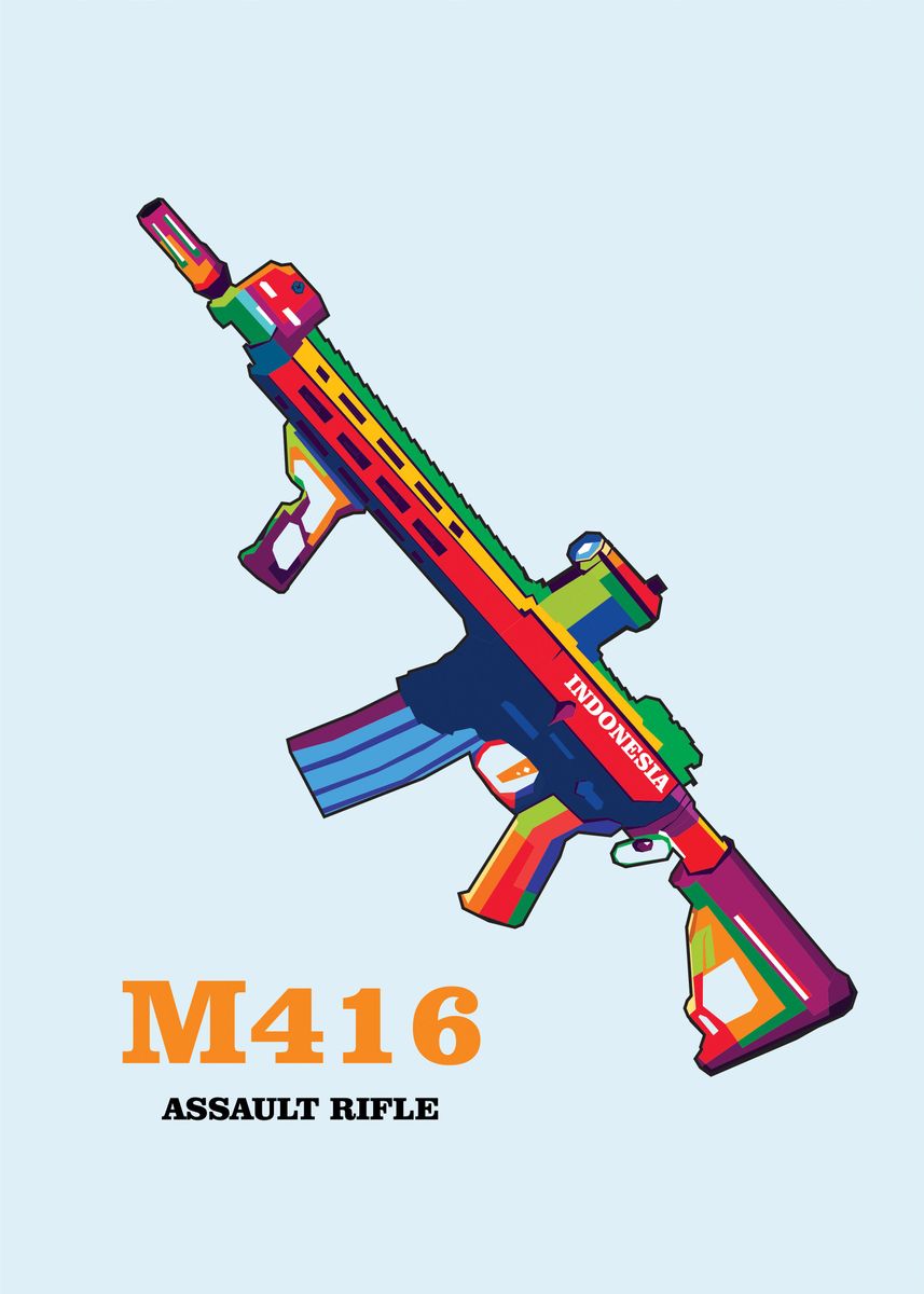 'M416 x in WPAP' Poster, picture, metal print, paint by MuhammadBagus ...