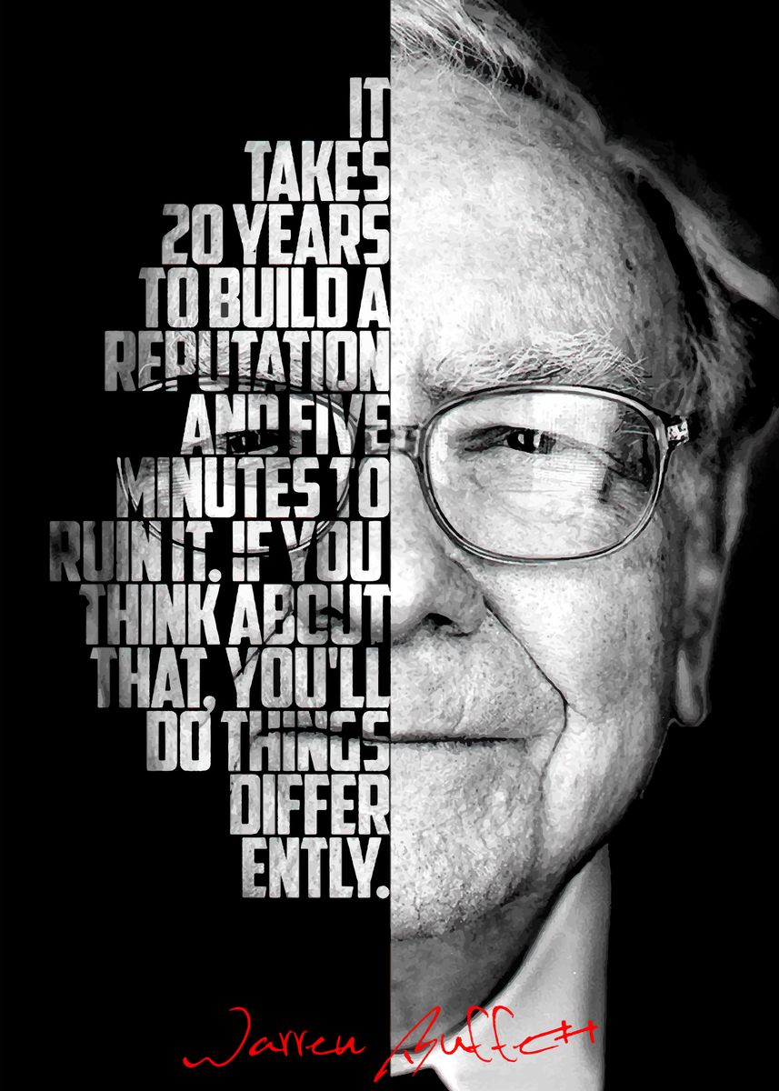 'Warren Buffett' Poster, picture, metal print, paint by BnWDesigner ...