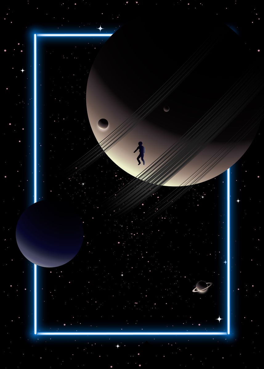 'Lonely in the Space' Poster, picture, metal print, paint by Tanka Mus ...