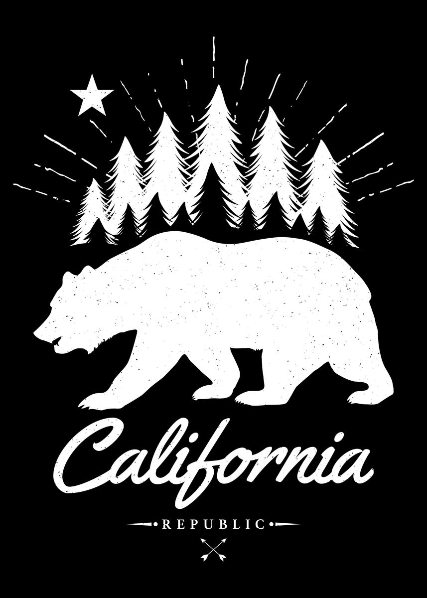 'Republic of California ' Poster, picture, metal print, paint by Mitxel ...