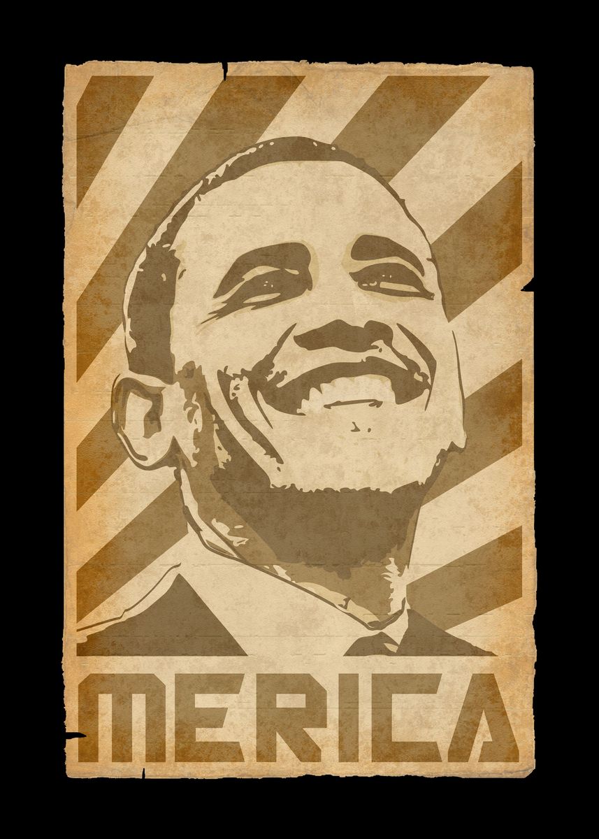 'Barack Obama Merica' Poster, picture, metal print, paint by Filip ...
