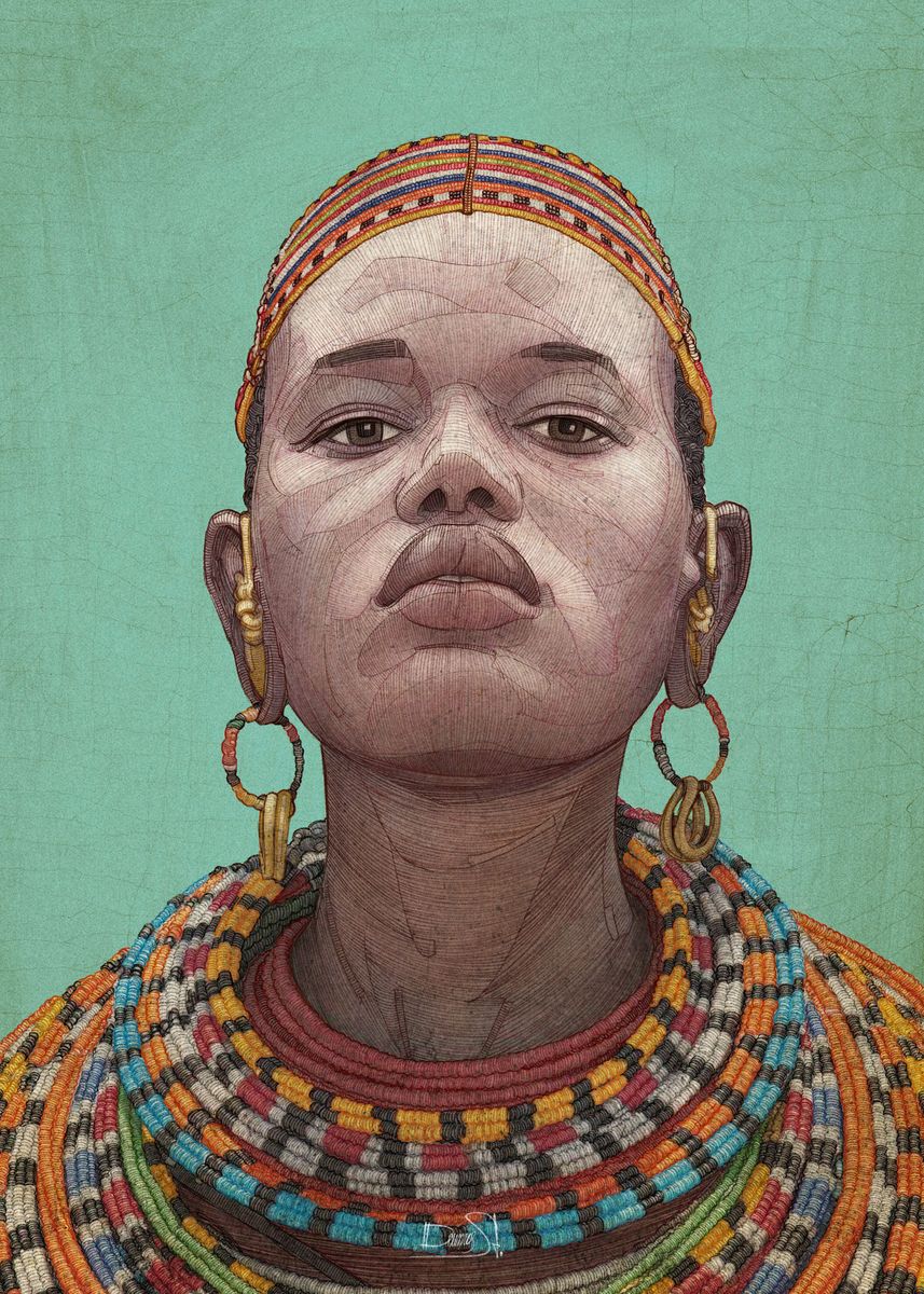 'Giraffe Lady' Poster, picture, metal print, paint by Stavros Damos ...