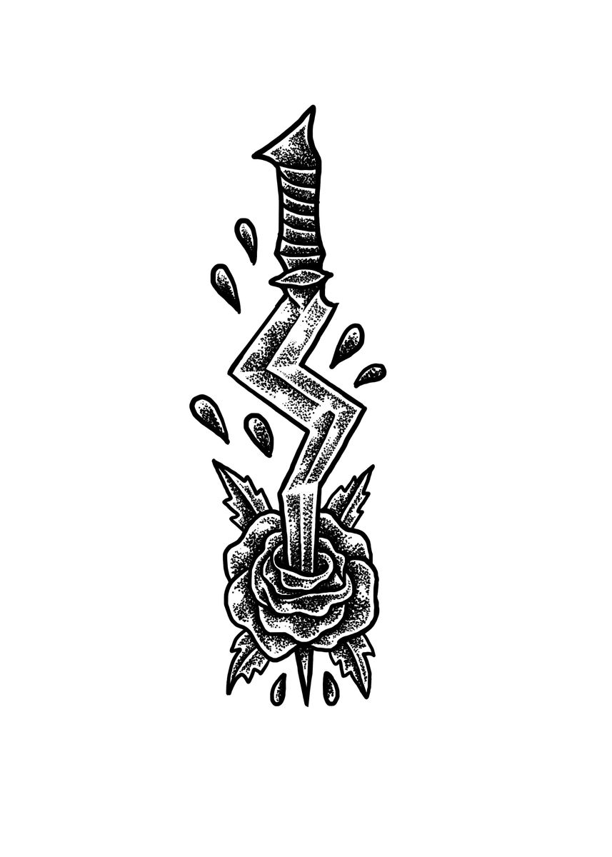'Blade Sword dot work' Poster, picture, metal print, paint by design by ...
