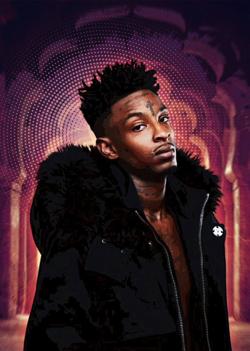 '21 Savage' Poster, picture, metal print, paint by Morton Gray | Displate