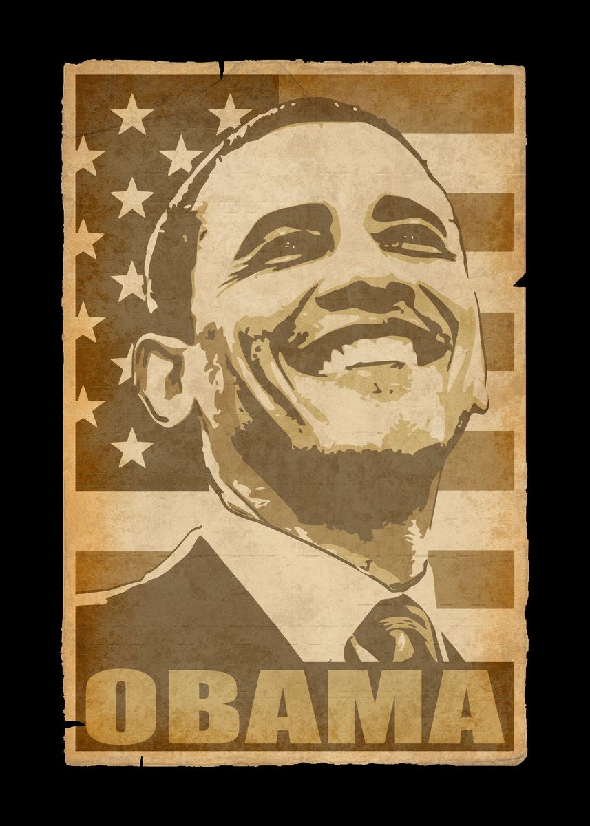 'Barack Obama Vintage' Poster, picture, metal print, paint by Filip ...