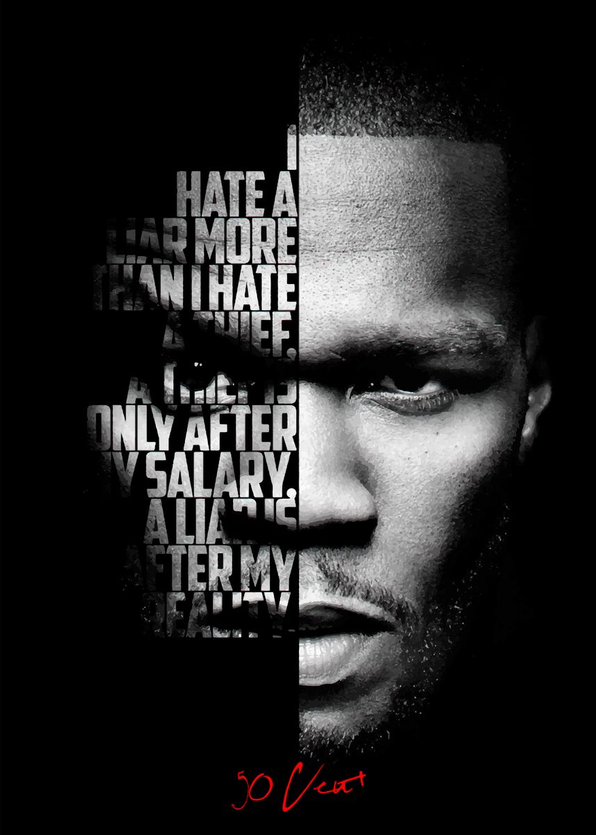 '50 Cent ' Poster, picture, metal print, paint by BnWDesigner | Displate