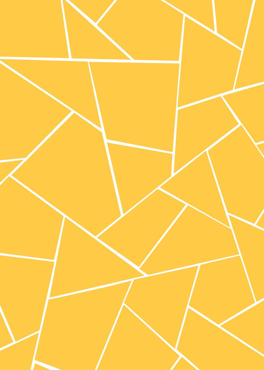 'Yellow White Geometric 1' Poster, picture, metal print, paint by Anita ...