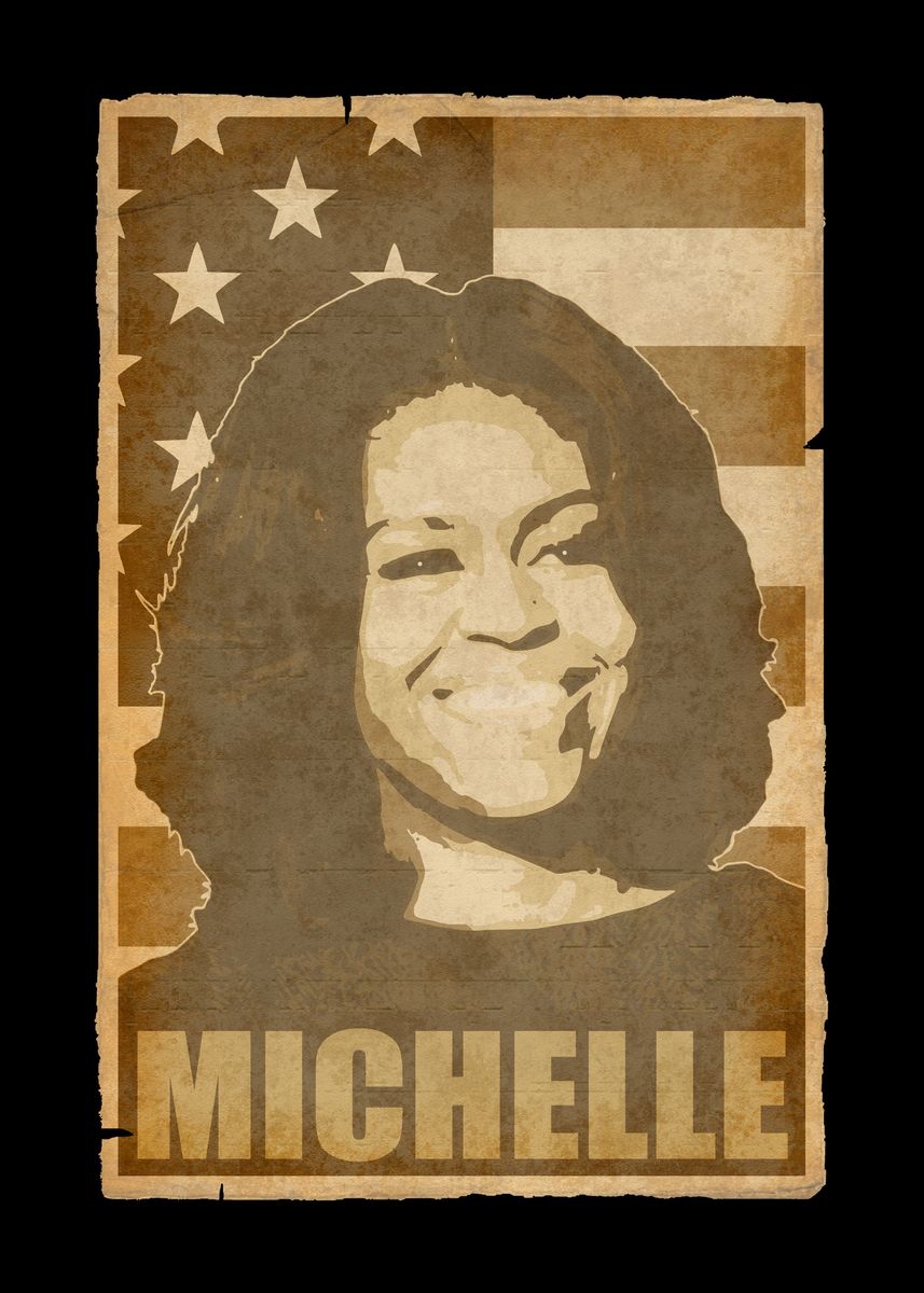 'Michelle Obama Vintage' Poster, picture, metal print, paint by Filip ...