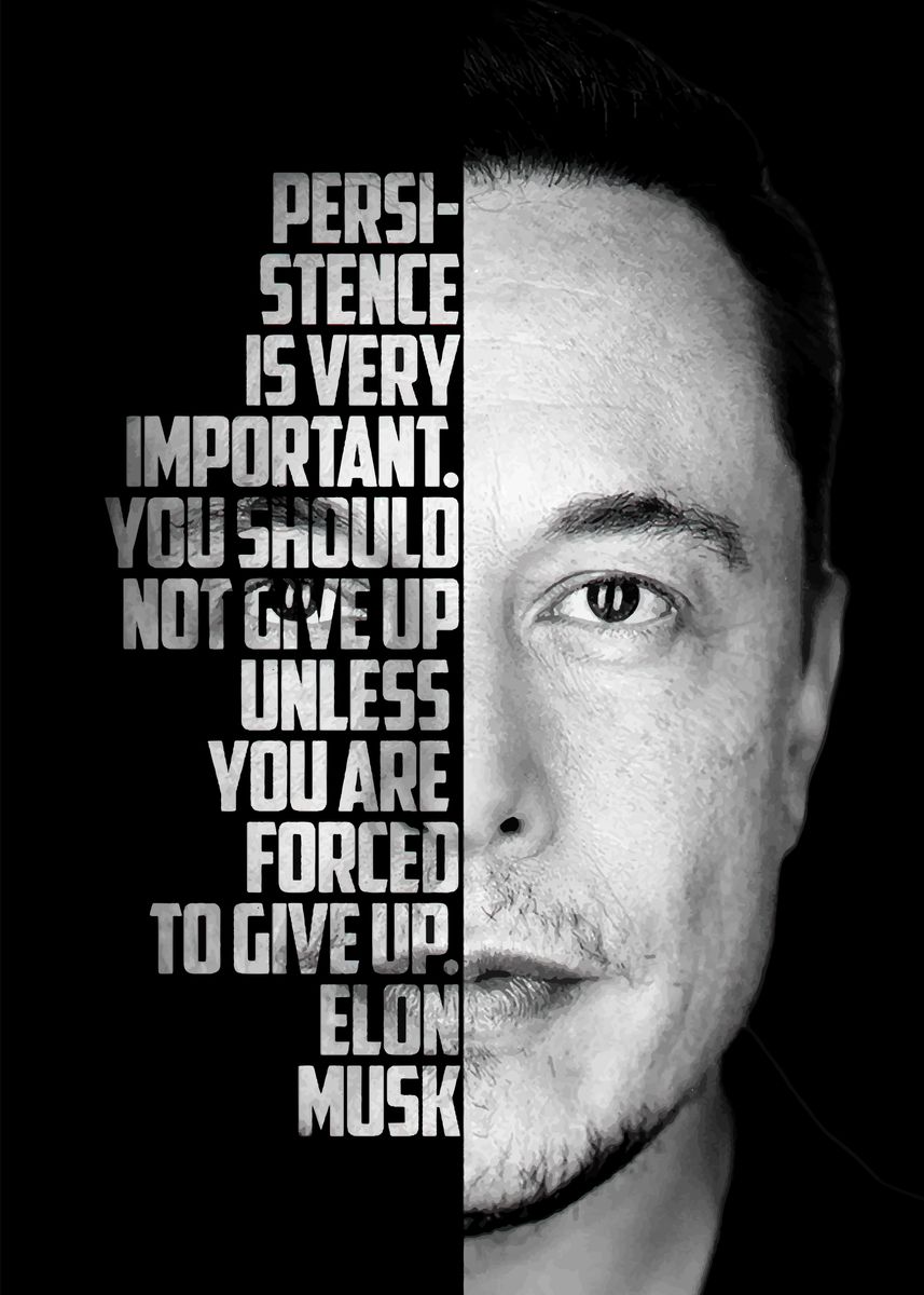 'Elon Musk' Poster, picture, metal print, paint by BnWDesigner | Displate