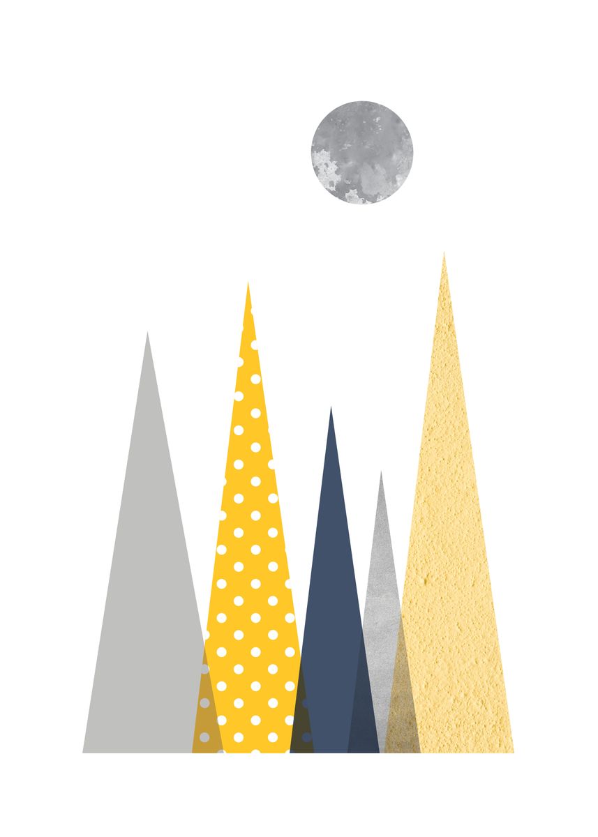 'Scandi Mountains' Poster, picture, metal print, paint by Urban ...