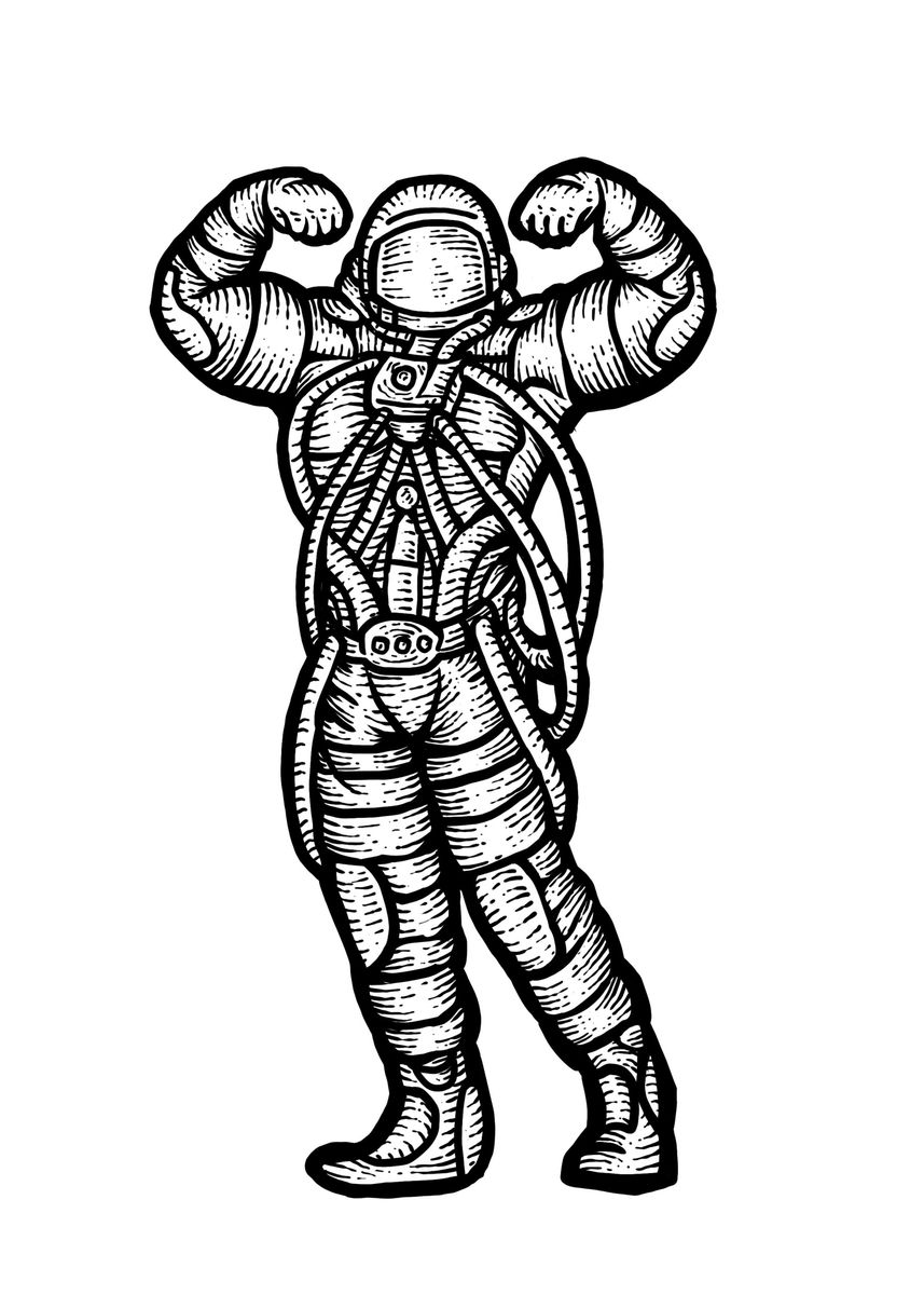 'Strong Astronaut' Poster, picture, metal print, paint by design by ...