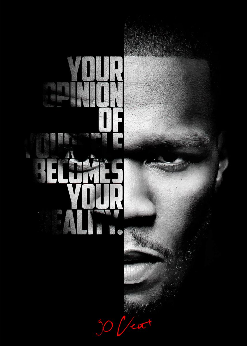 '50 Cent ' Poster, picture, metal print, paint by BnWDesigner | Displate