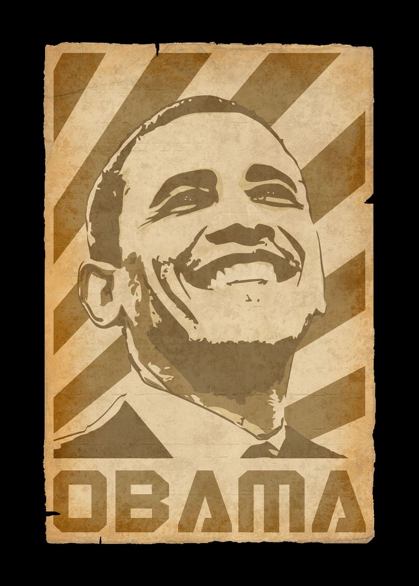 'Barack Obama Vintage' Poster, picture, metal print, paint by Filip ...