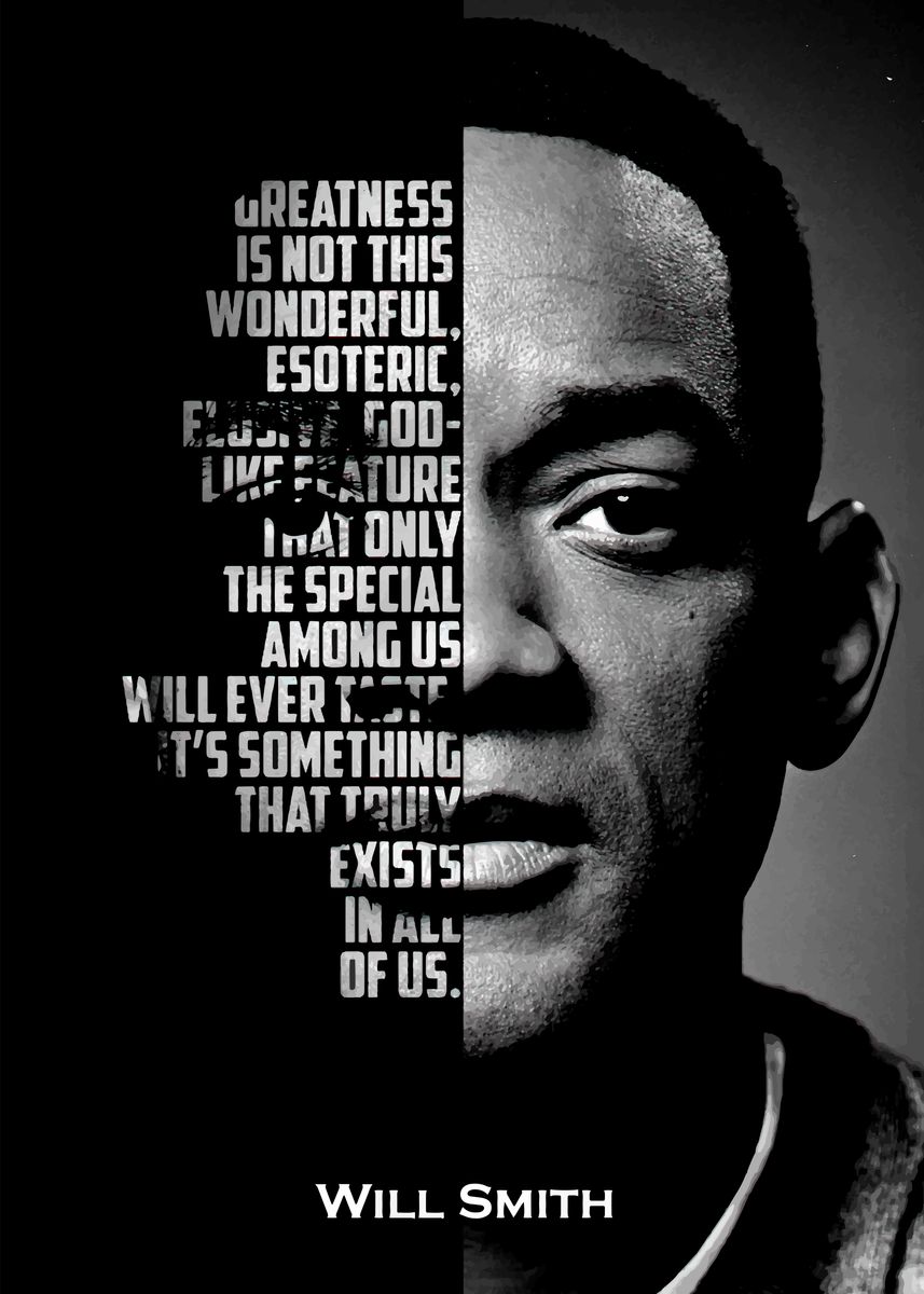 'Will Smith' Poster, picture, metal print, paint by BnWDesigner | Displate