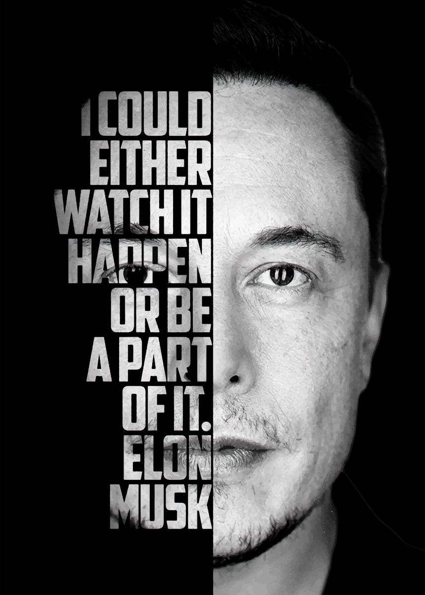 'Elon Musk' Poster, picture, metal print, paint by BnWDesigner | Displate