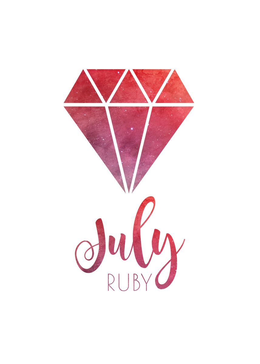 'July Ruby Gem Birthstone' Poster, picture, metal print, paint by ...