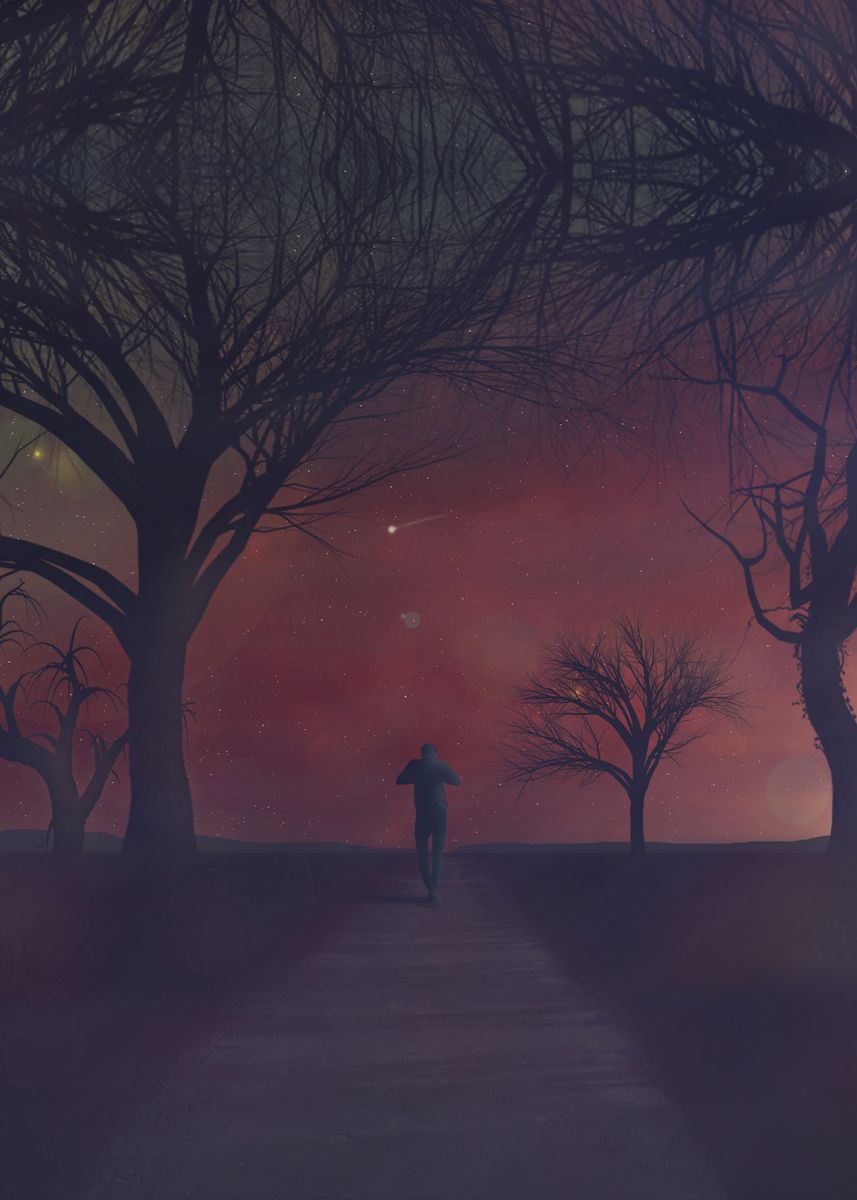 'Walk Alone' Poster, picture, metal print, paint by Zach Smith | Displate