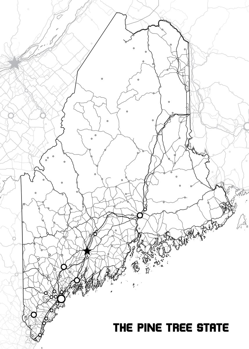 'The Pine Tree State' Poster by Mackbubblesworth | Displate