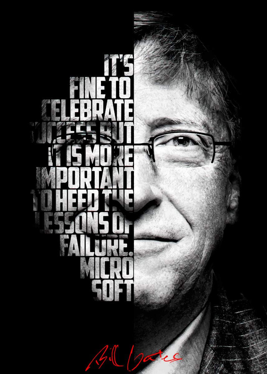 'Bill Gates' Poster, picture, metal print, paint by BnWDesigner | Displate
