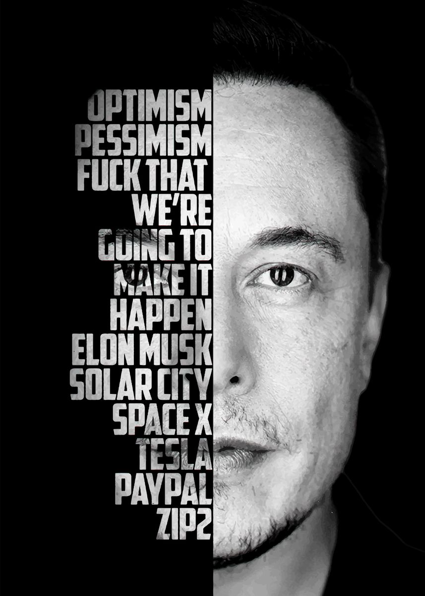 'Elon Musk' Poster, picture, metal print, paint by BnWDesigner | Displate