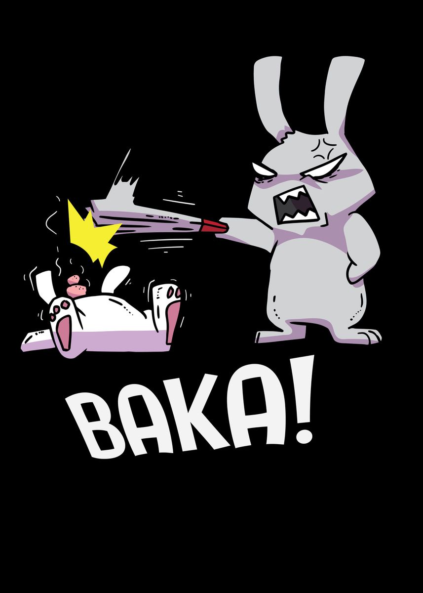 'Baka Bunny' Poster, picture, metal print, paint by Teecher Martin ...